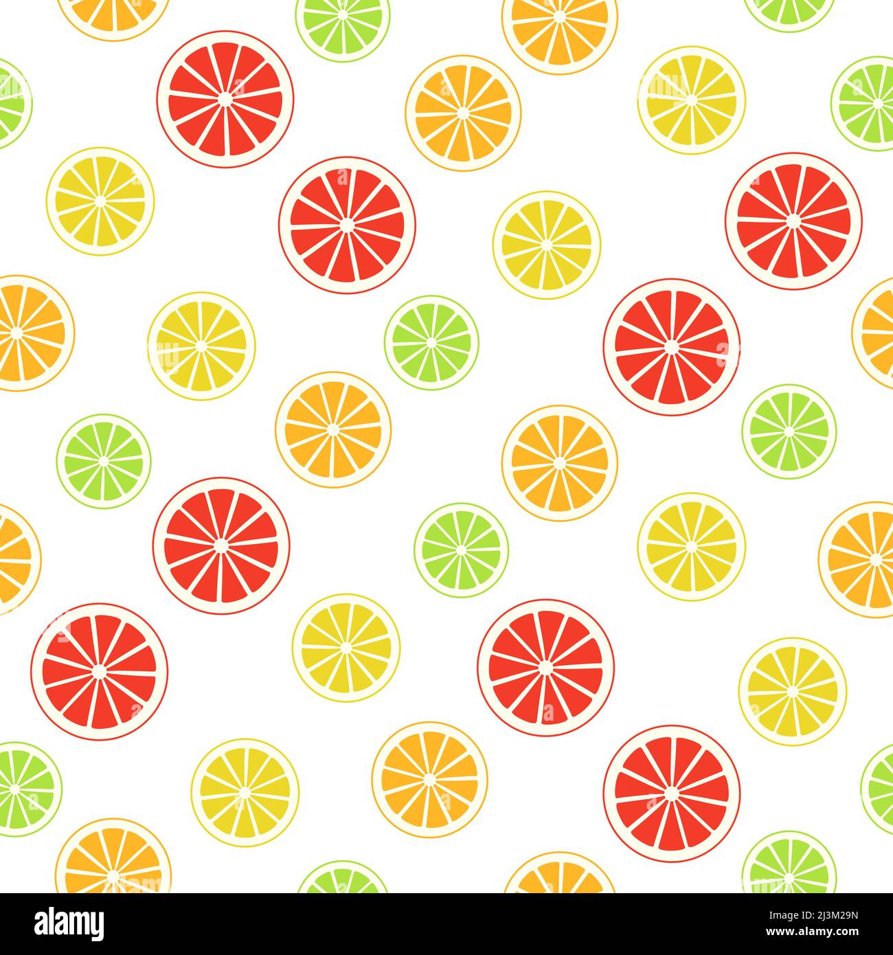 Citrus variety seamless pattern. Bright wallpaper texture with orange, lemon, lime, grapefruit ...