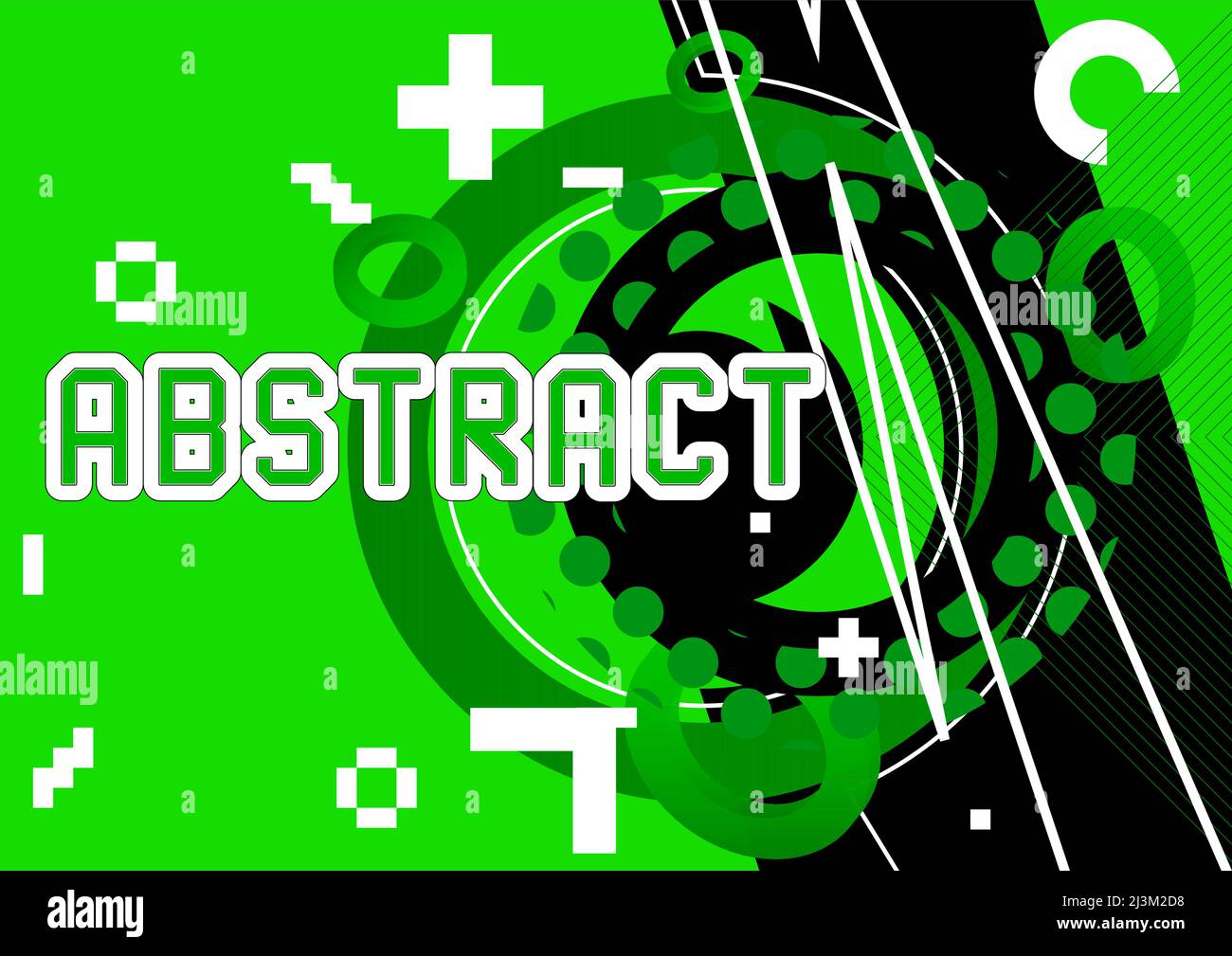 Abstract, pixaletd word with geometric graphic background. Vector ...