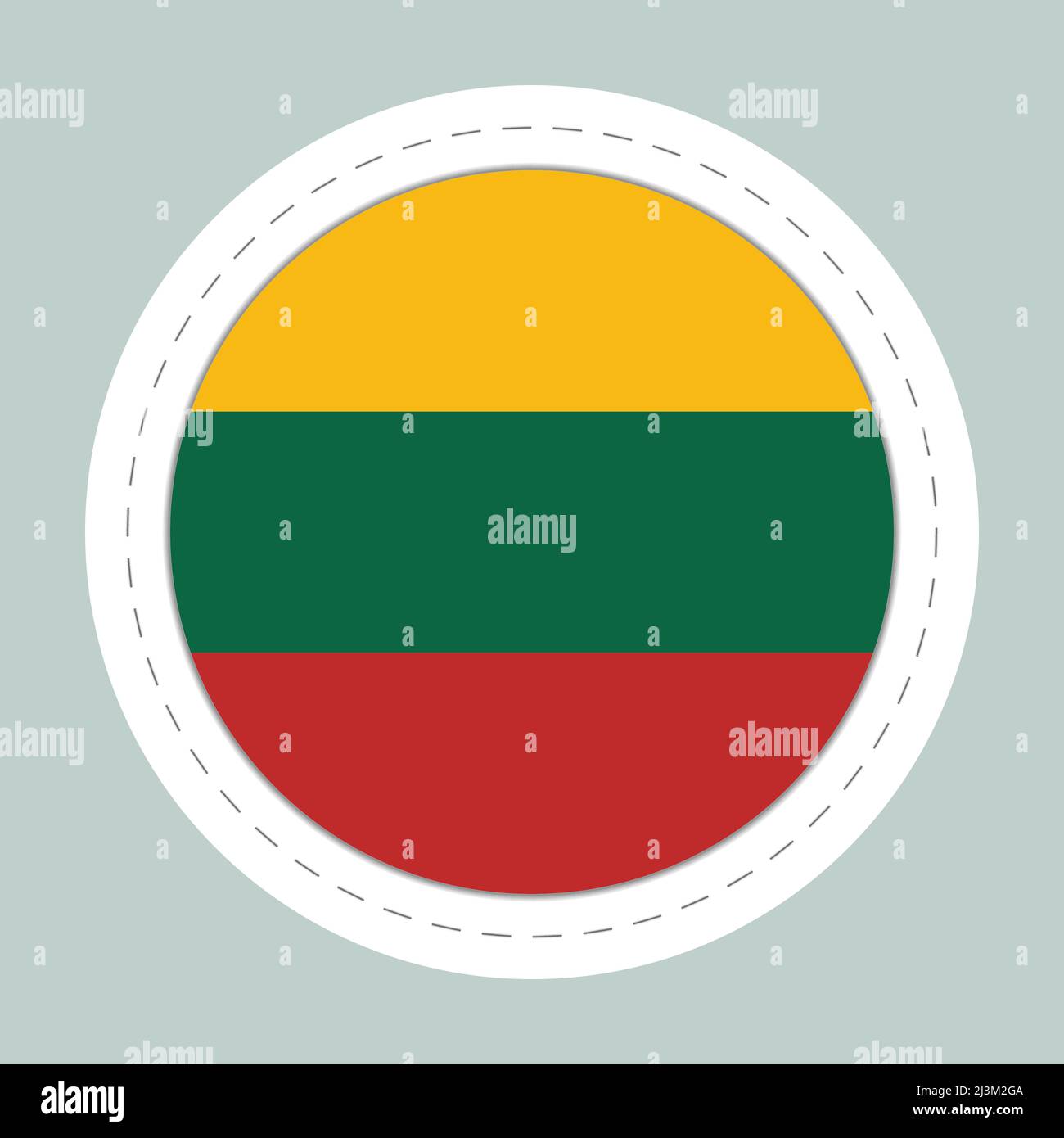 Sticker ball with flag of Lithuania. Round sphere, template icon ...