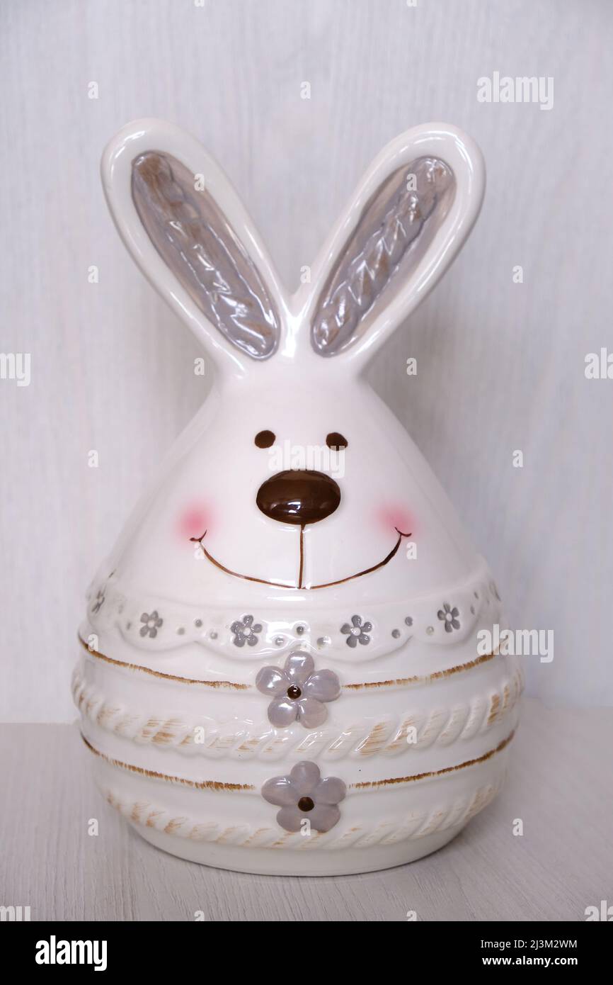 Ceramic rabbit piggy bank Stock Photo - Alamy