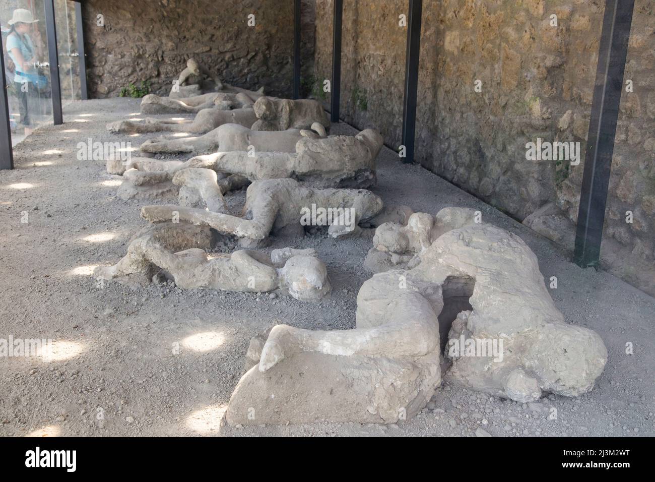 Plaster casts of victims of the Vesuvius eruption over Pompeii in 792 ...