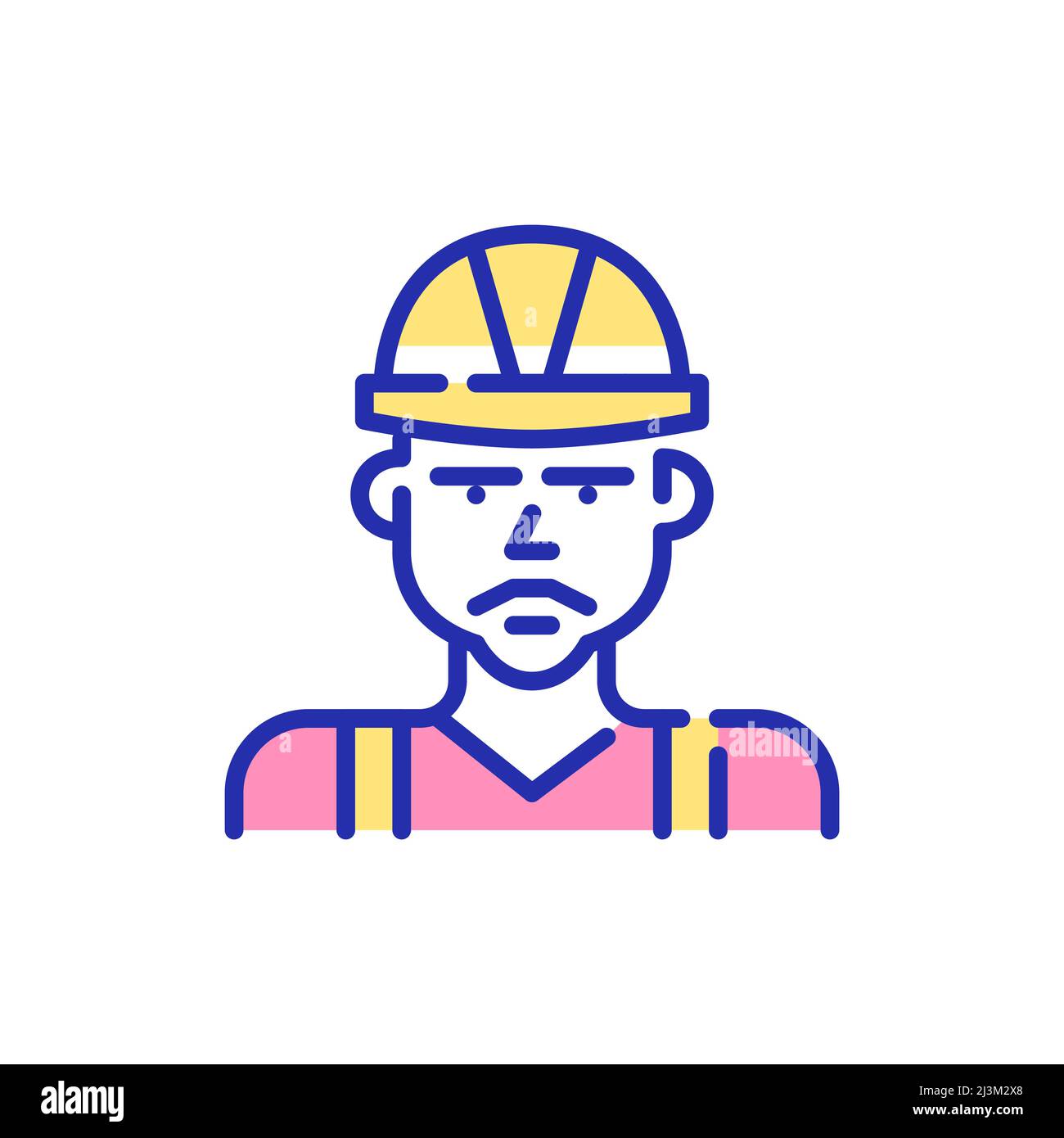 Construction contractor wearing a hard hat and overall. Pixel perfect ...