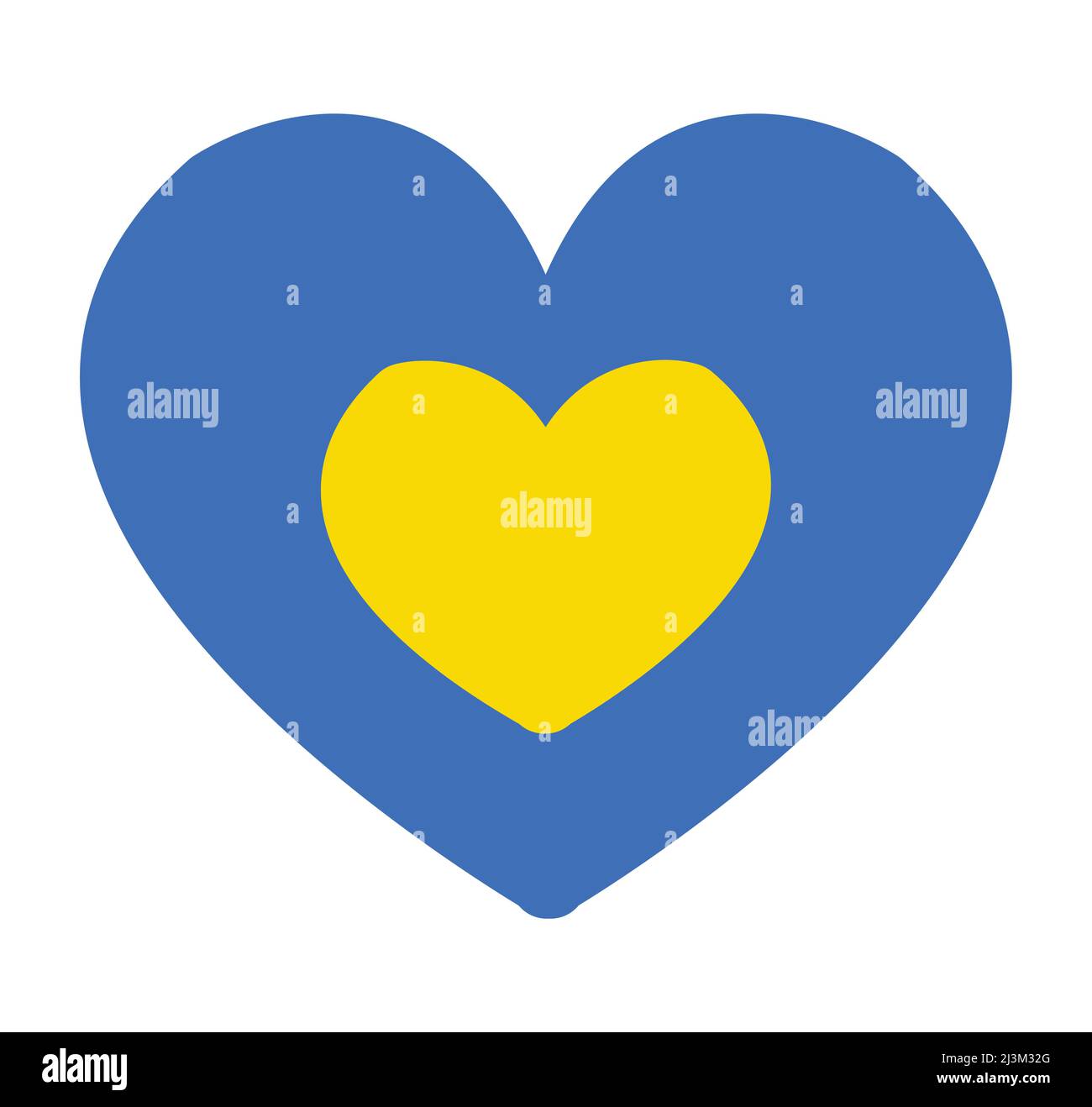 Blue And Yellow Heart Clipart