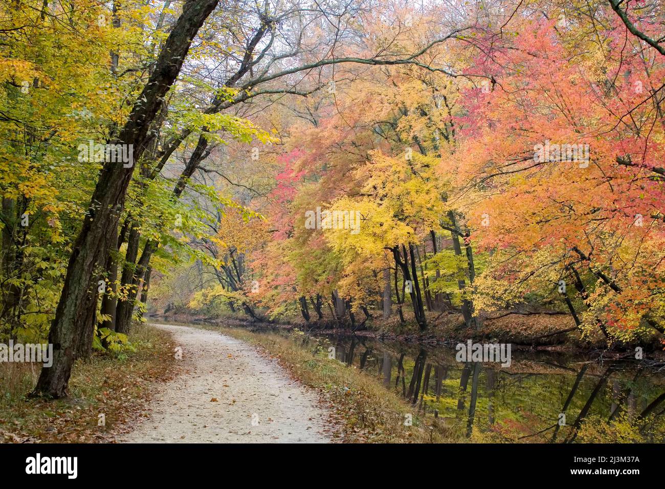 The towpath along the Chesapeake and Ohio Canal one Autumn day ...