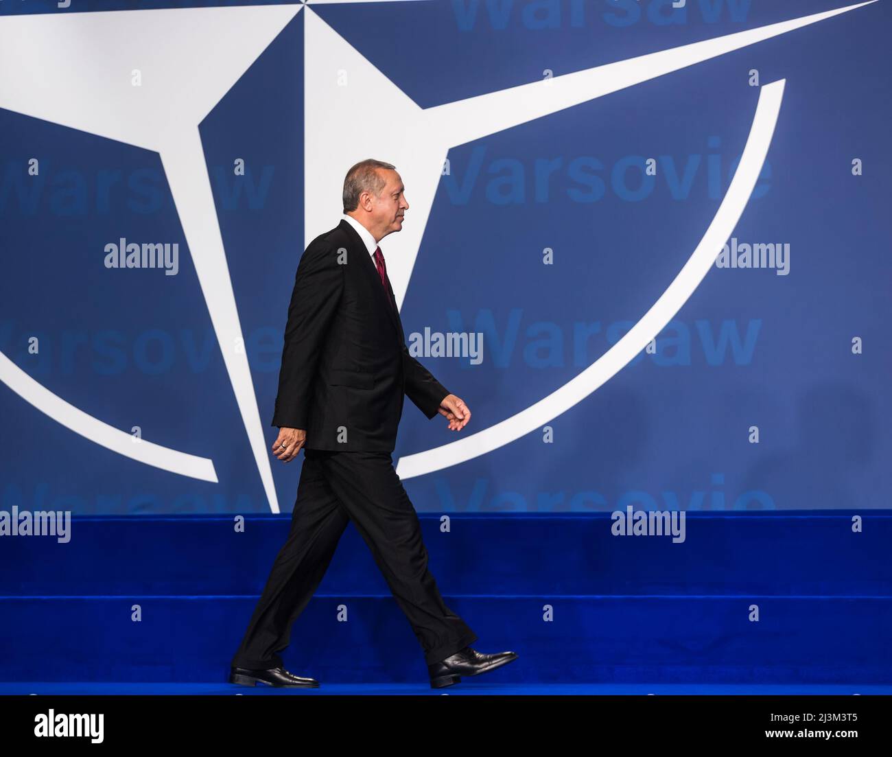 Warsaw, Poland. 08th July, 2016. Turkish President Recep Tayyip Erdogan ...