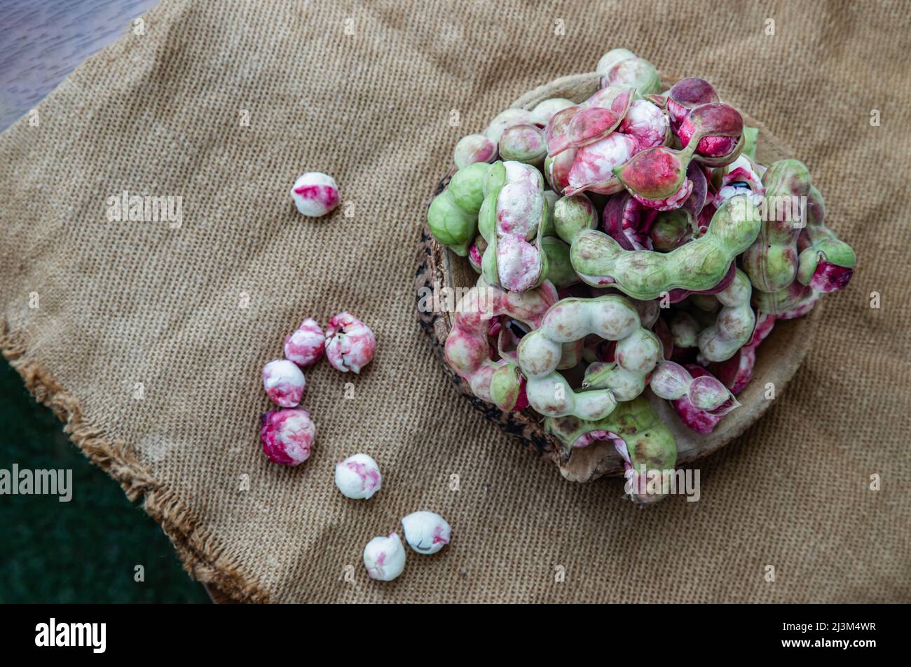 Group of Manila tamarind fruit or Pithecellobium dulce is another type ...