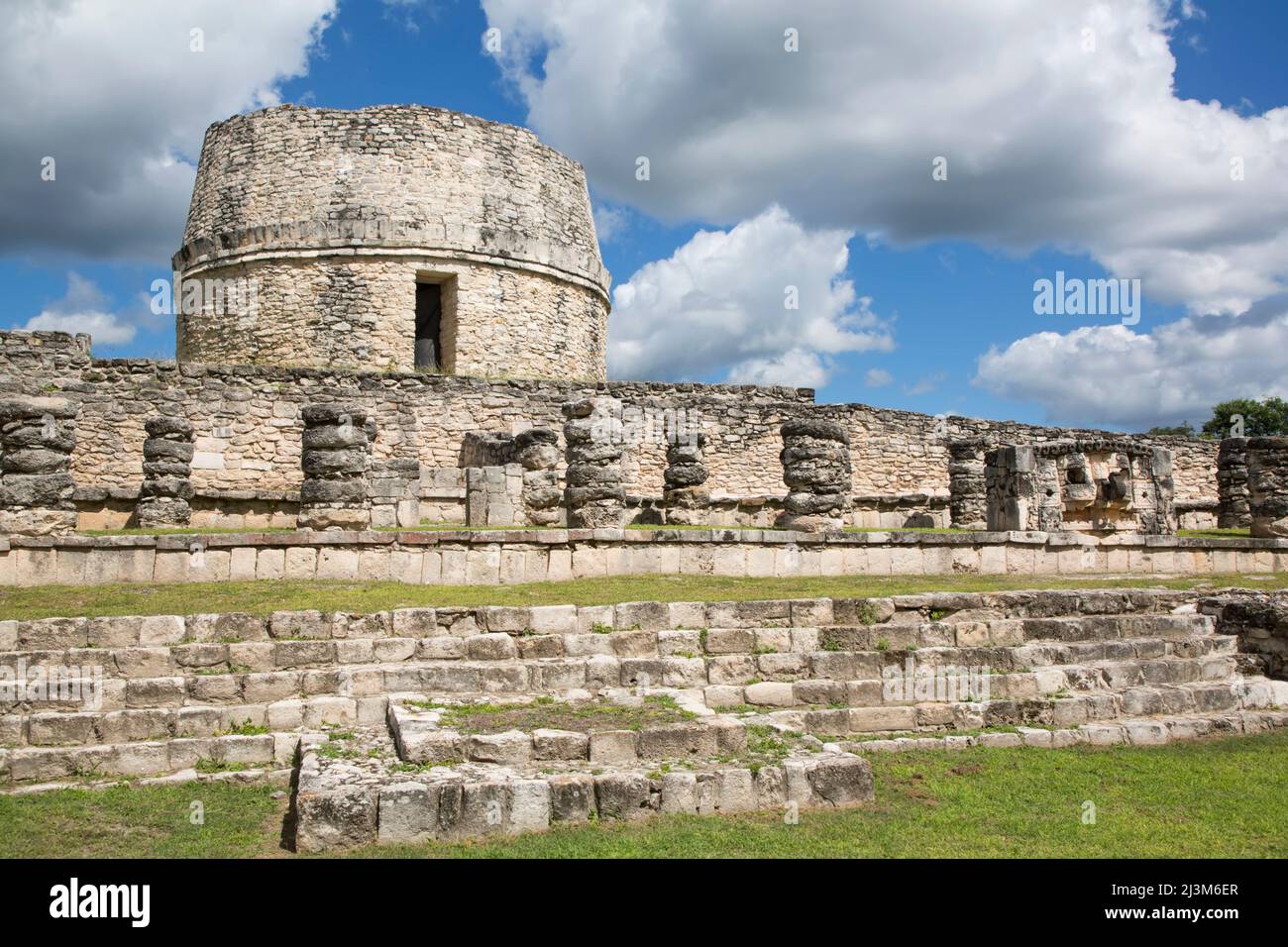 Chac Complex (foreground), Round Temple (background), Mayan Ruins ...