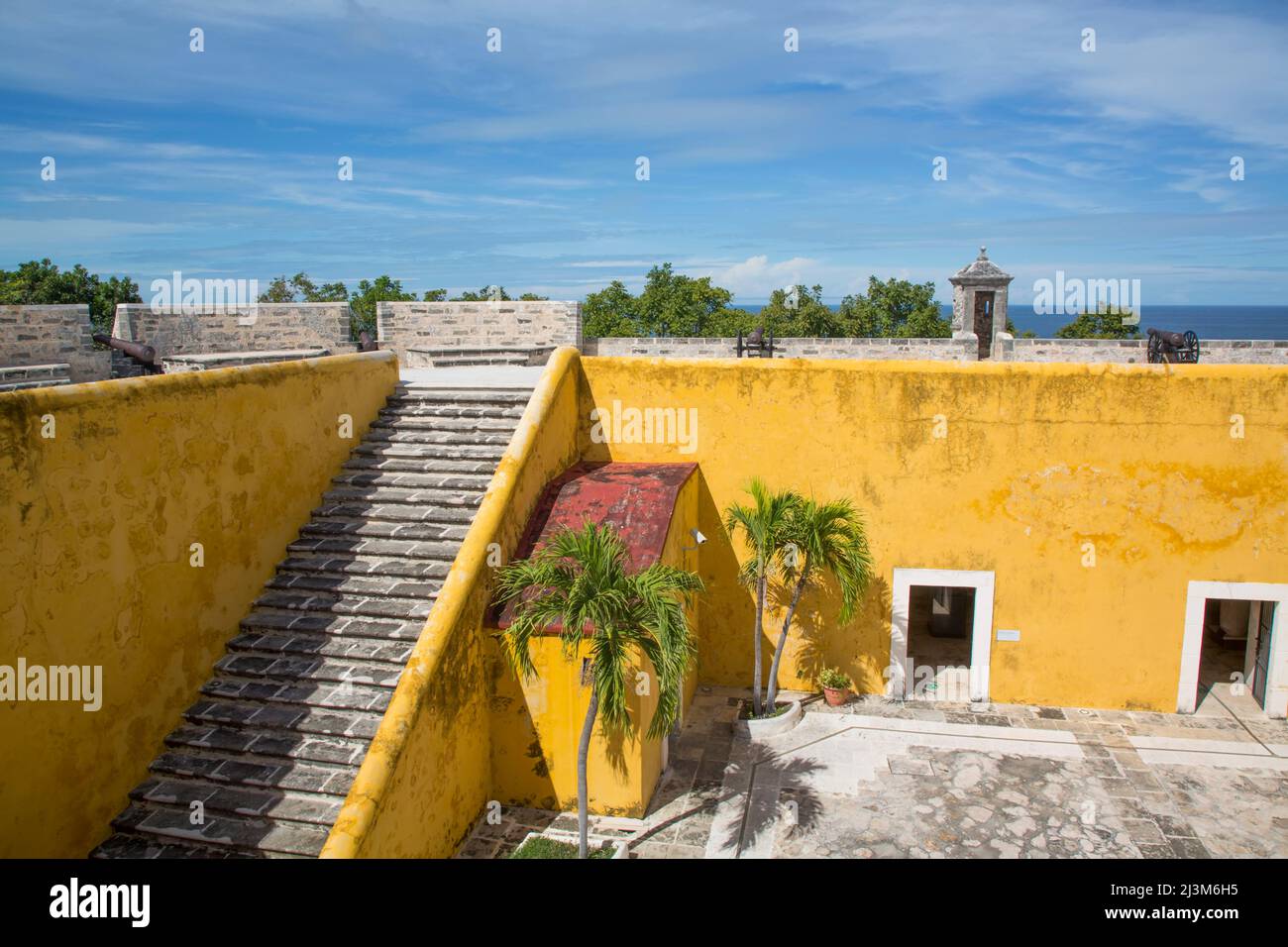 Interior of Fort of San Jose el Alto, Campeche, Mexico; Campeche, State ...