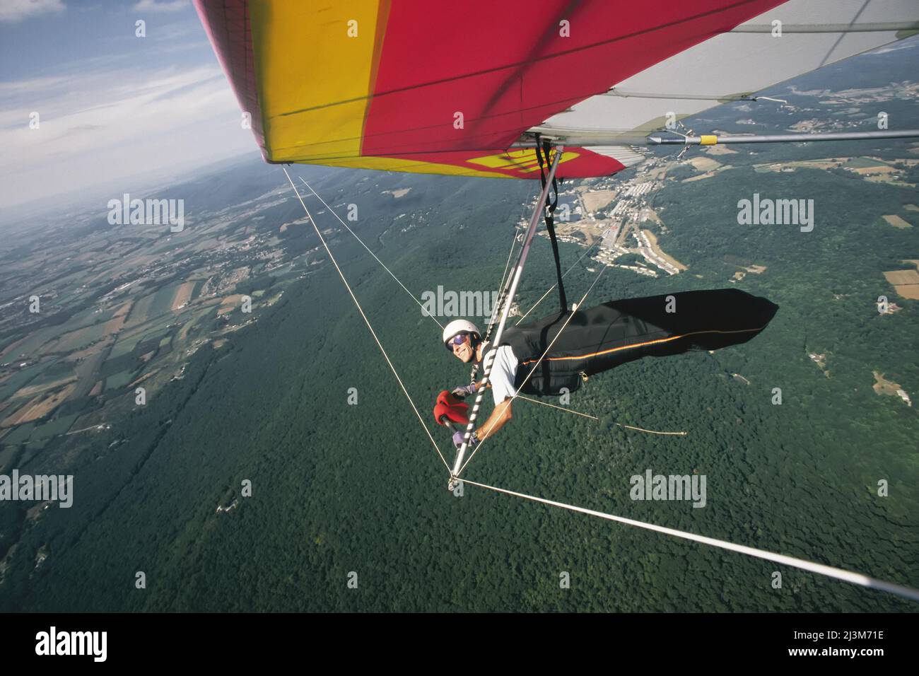 Hang gliding self-portrait over the Cumberland Valley.; Cumberland ...