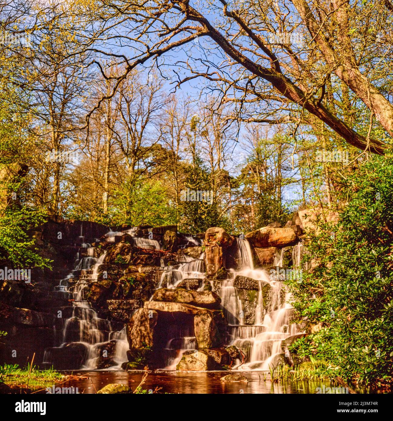 Glorious Virginia waterfall in good sunshine with blue sky Stock Photo ...