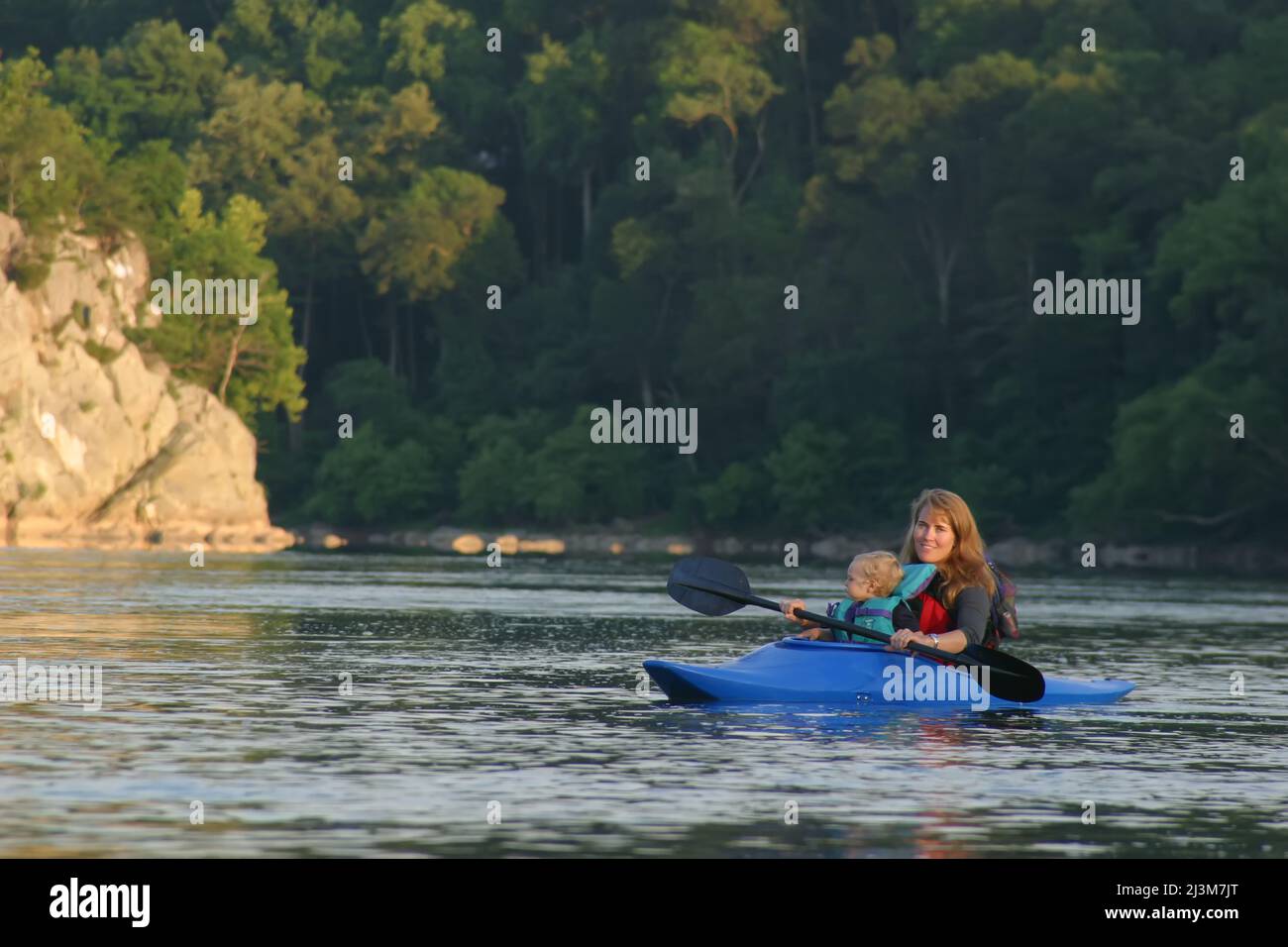 Mother and child kayaking on the Potomac River.; Potomac River ...