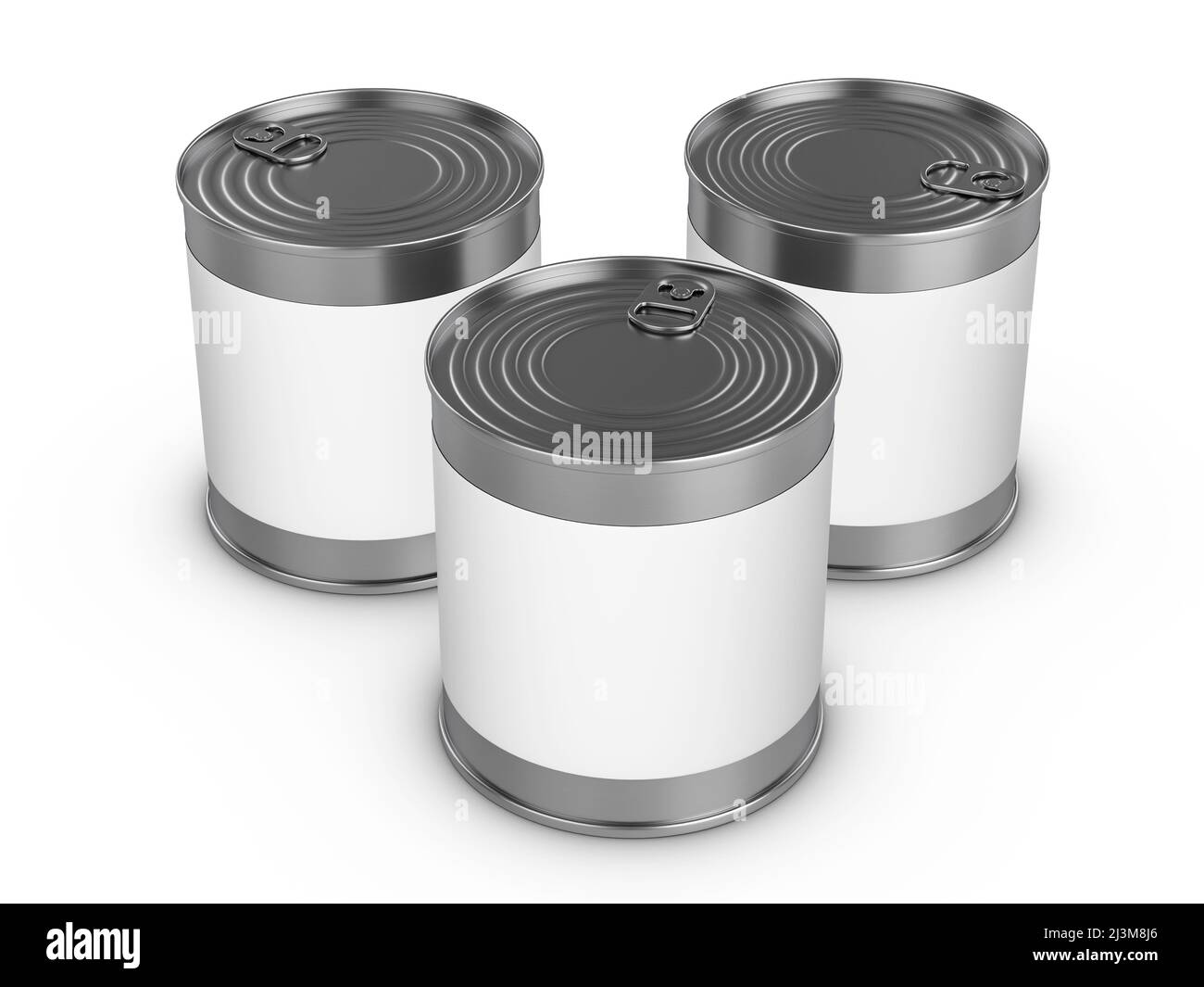 Tin cans on a white background. 3d illustration Stock Photo - Alamy