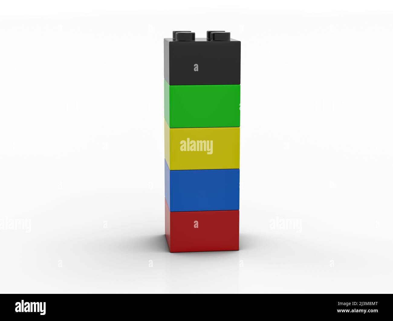 Toy blocks on a white background. 3d illustration Stock Photo - Alamy