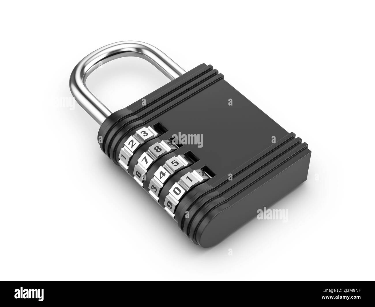 Padlock combination lock on a white background. 3d illustration Stock ...