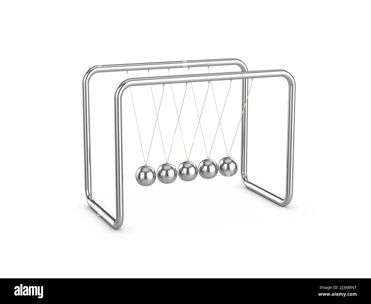 Newton pendulum on a white background. 3d illustration Stock Photo - Alamy