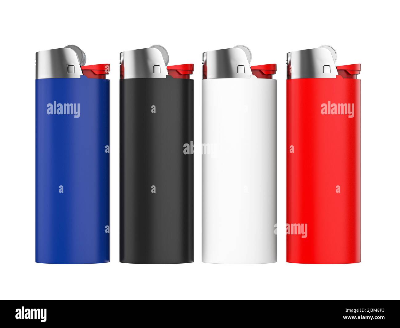 Lighters on a white background. 3d illustration Stock Photo - Alamy