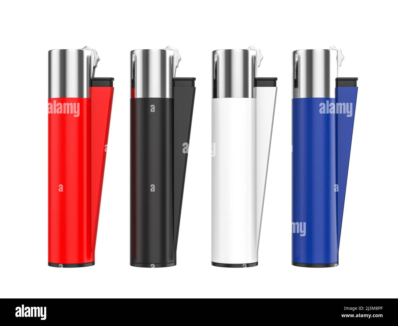 Lighters on a white background. 3d illustration Stock Photo - Alamy
