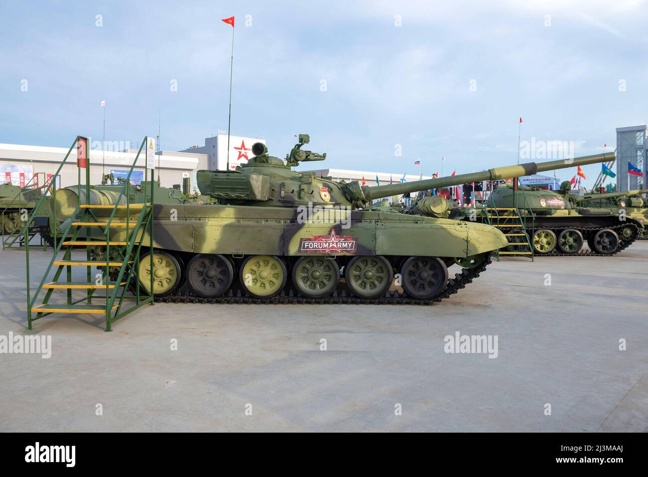 MOSCOW REGION, RUSSIA - AUGUST 25, 2020: Soviet tank T-72A in the exposition of the military ...