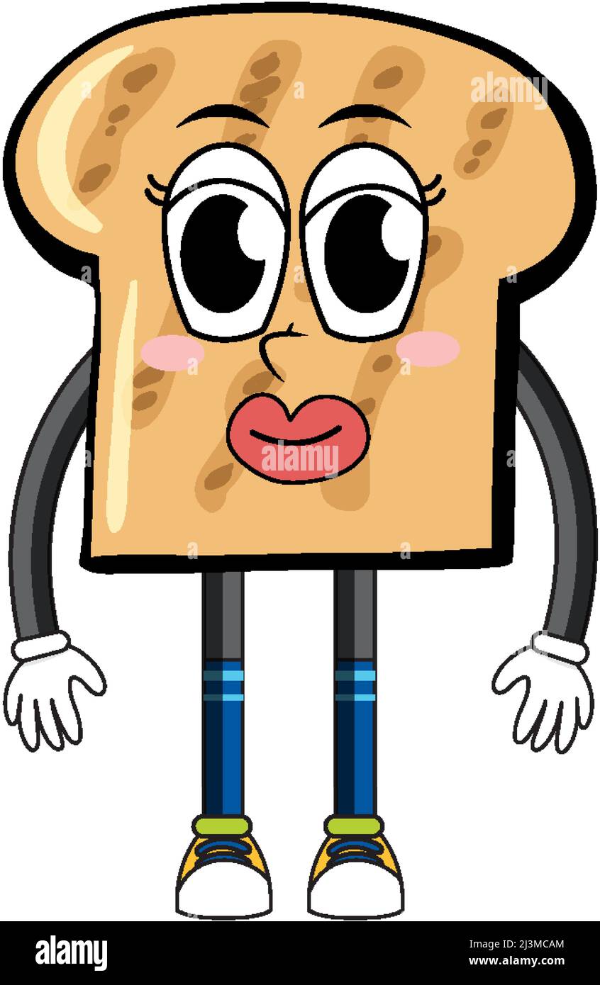 Toasted bread with arms and legs illustration Stock Vector Image & Art ...
