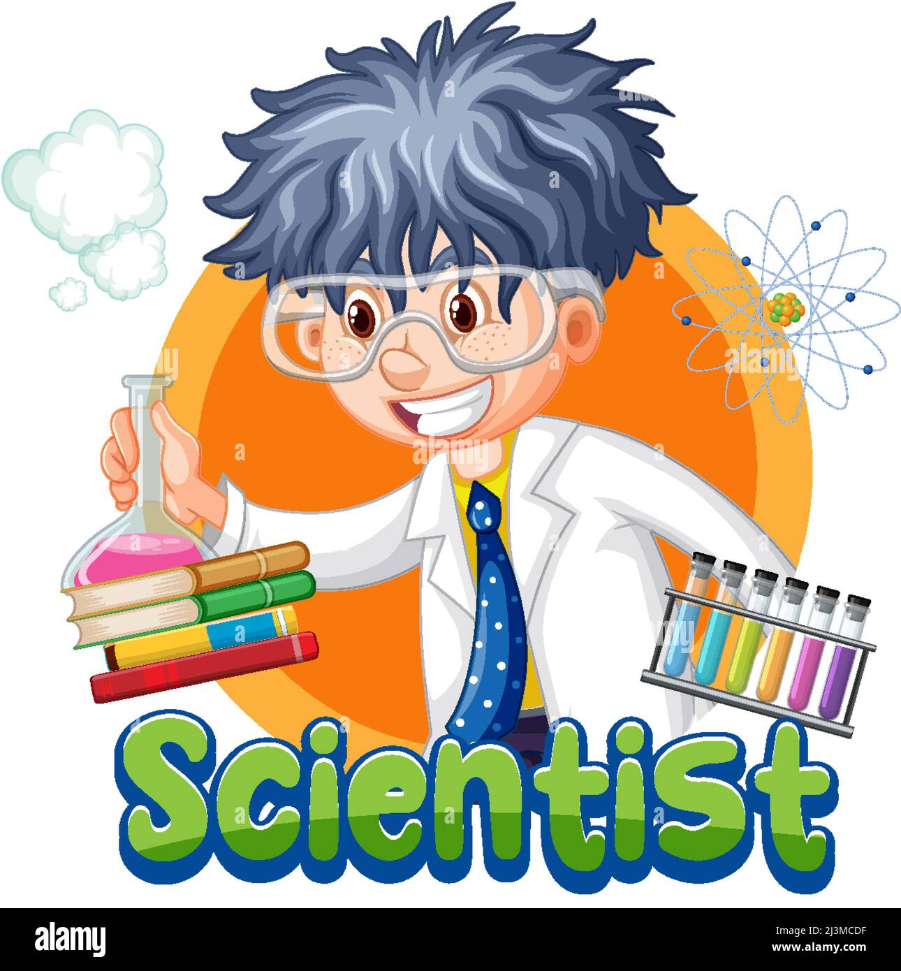 Scientist doing science experiment in the lab illustration Stock Vector ...