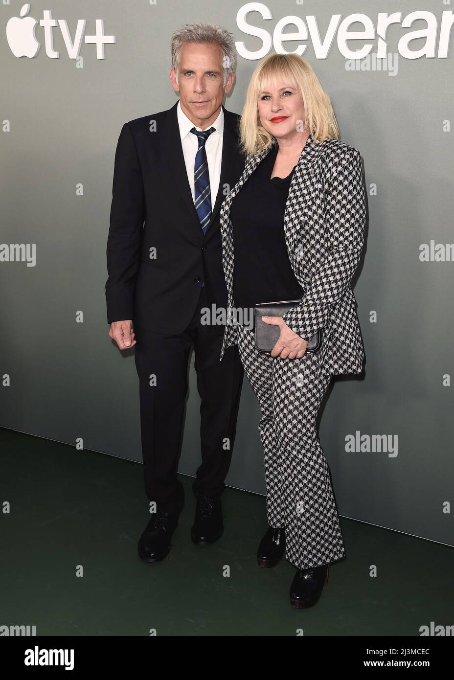 Ben Stiller and Patricia Arquette walking on the red carpet at Apple ...
