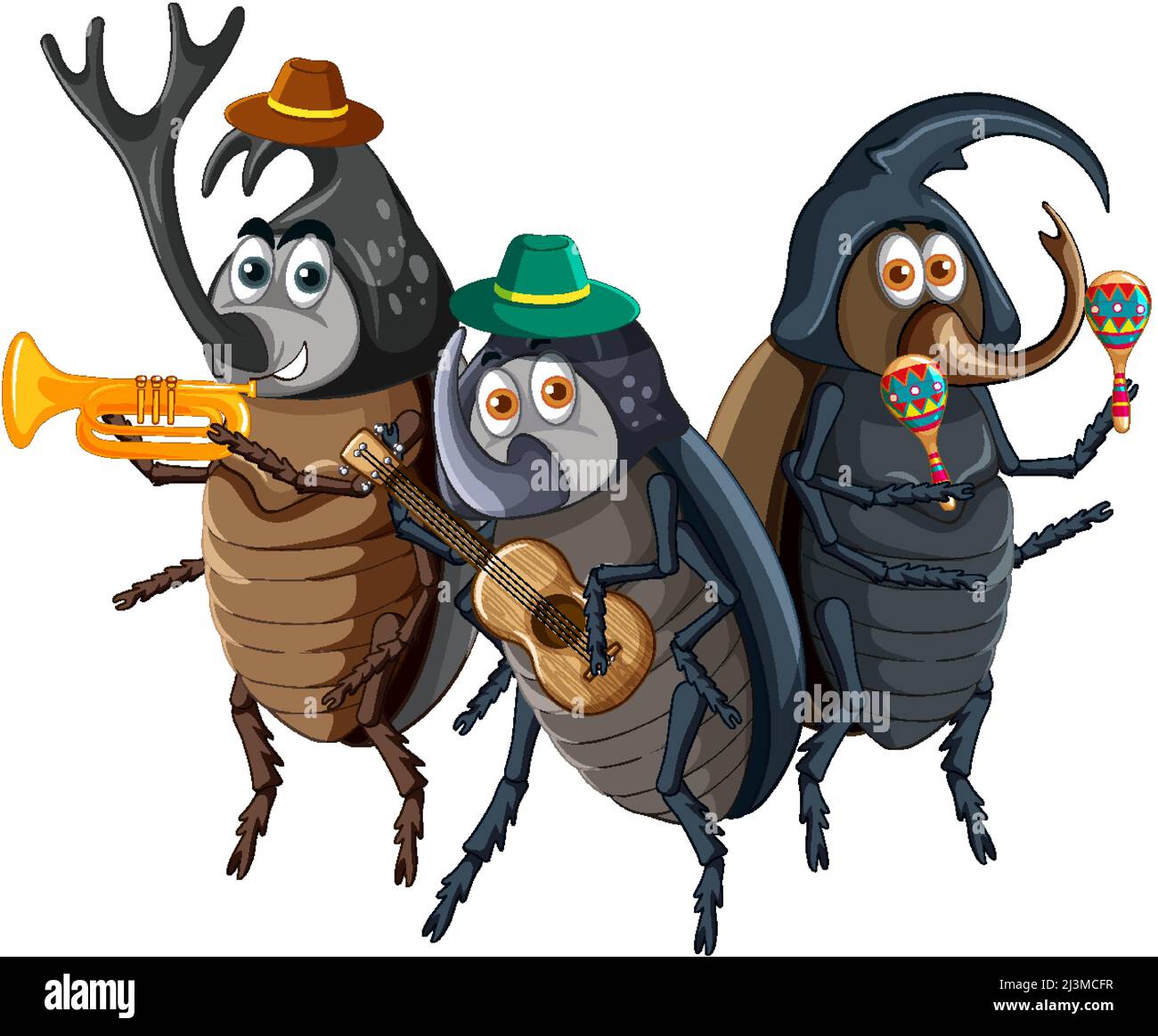 A beetle music band cartoon character illustration Stock Vector Image ...