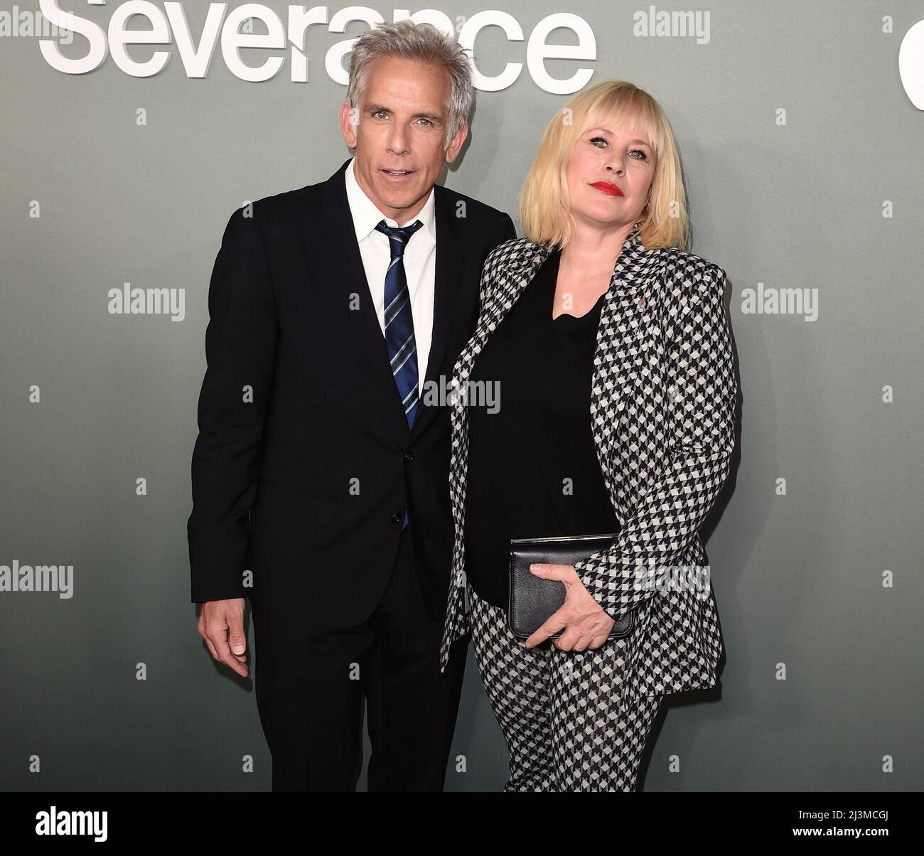 Ben Stiller and Patricia Arquette walking on the red carpet at Apple ...