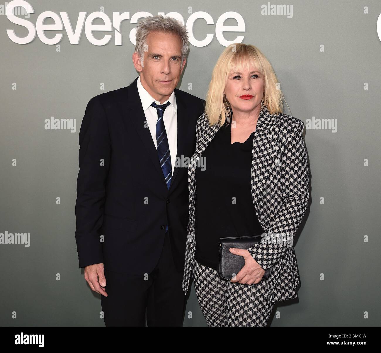 Ben Stiller and Patricia Arquette walking on the red carpet at Apple ...
