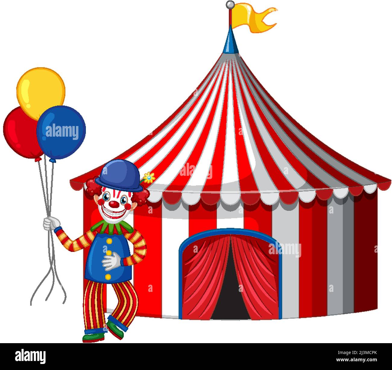 Clown infront of circus tent illustration Stock Vector Image & Art - Alamy