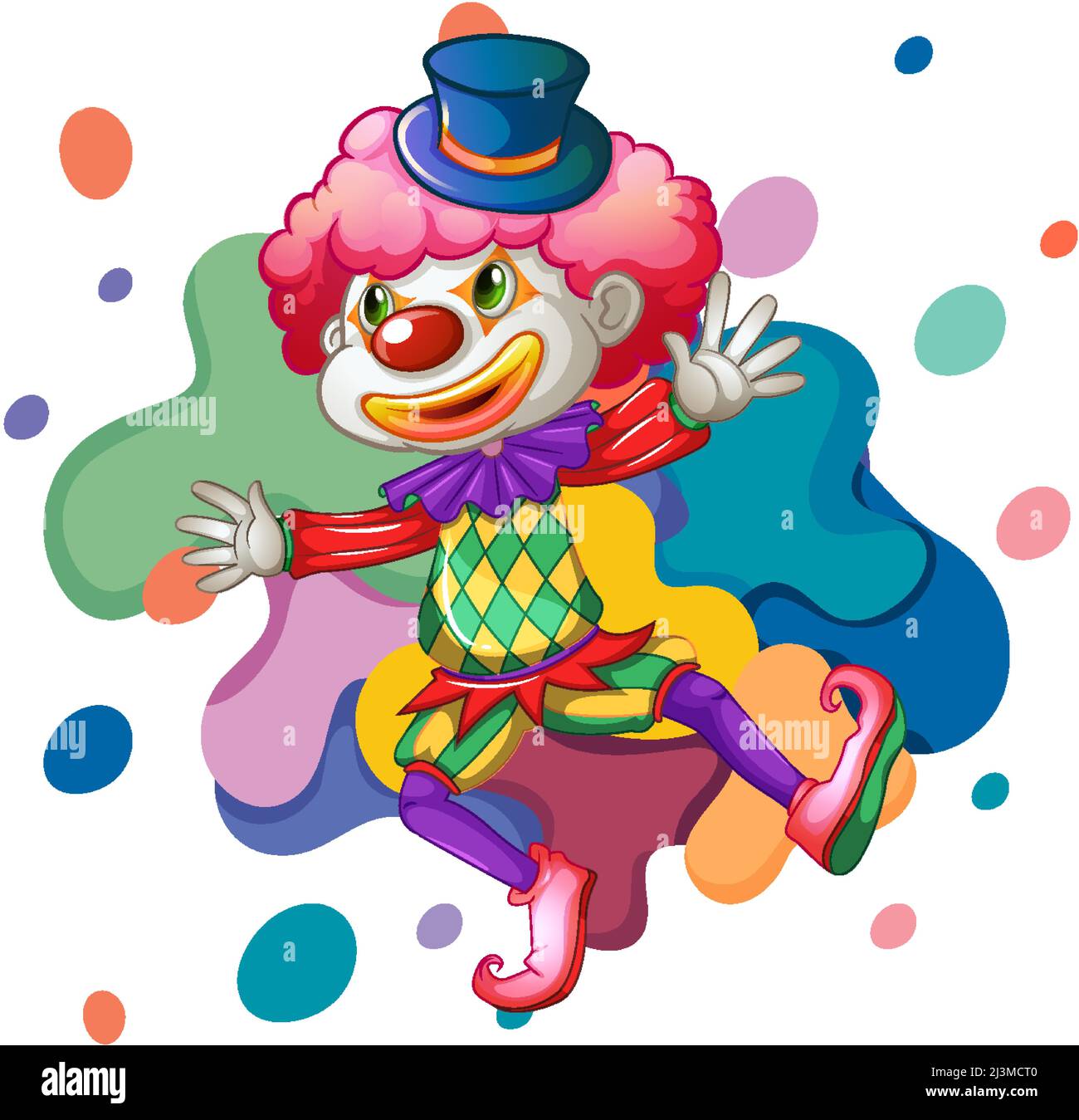 A clown cartoon colourful character illustration Stock Vector Image ...