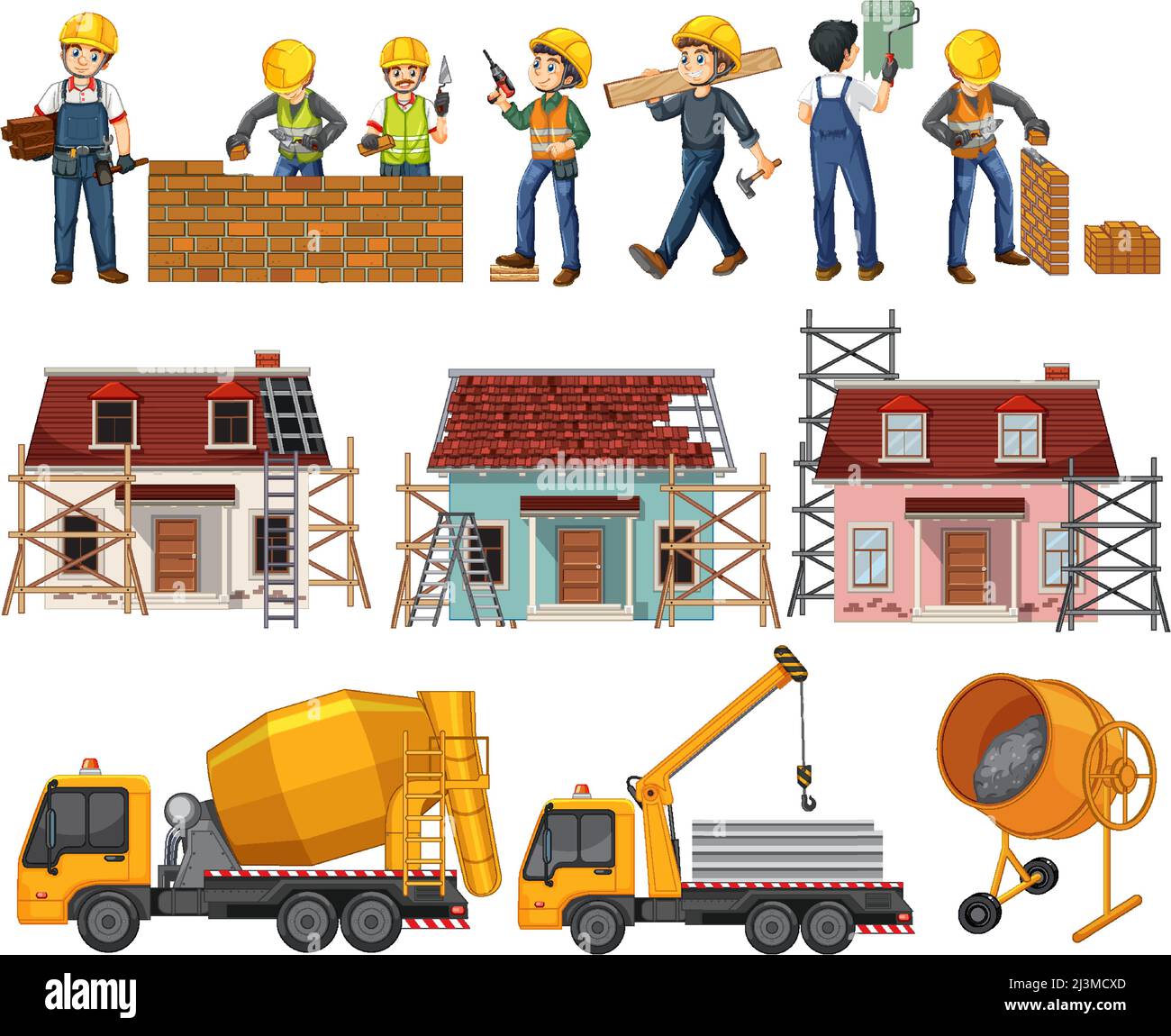 Set of construction site objects illustration Stock Vector Image & Art ...