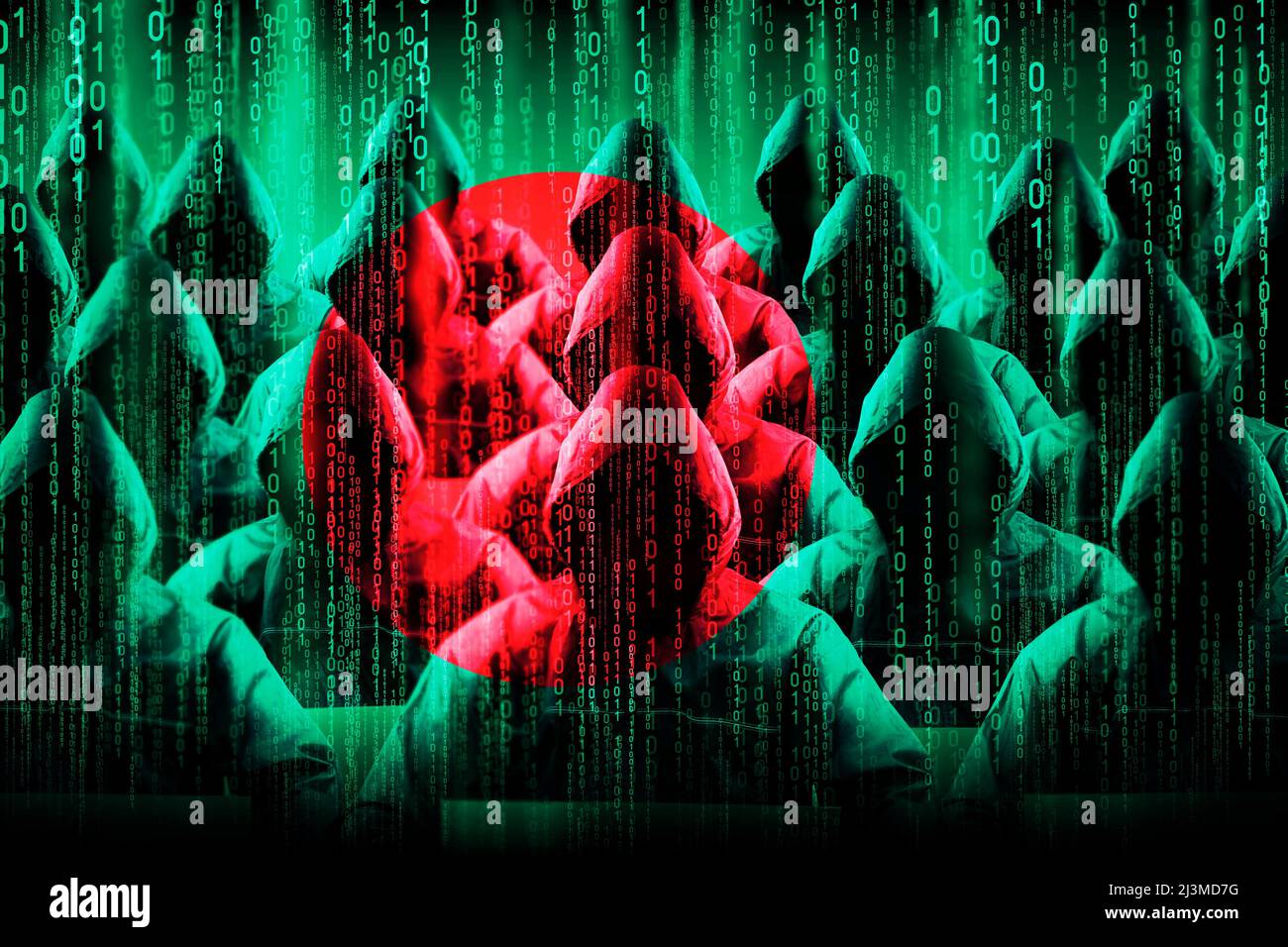 Anonymous hooded hackers, flag of Bangladesh, binary code - cyber attack concept Stock Photo - Alamy