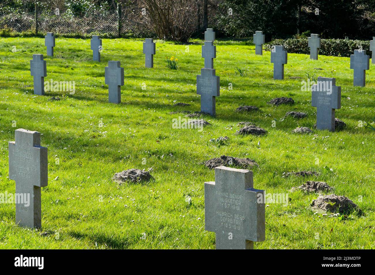 German WWI graves, Military necropolis, Zuydcoote, Nord, Hauts-de ...