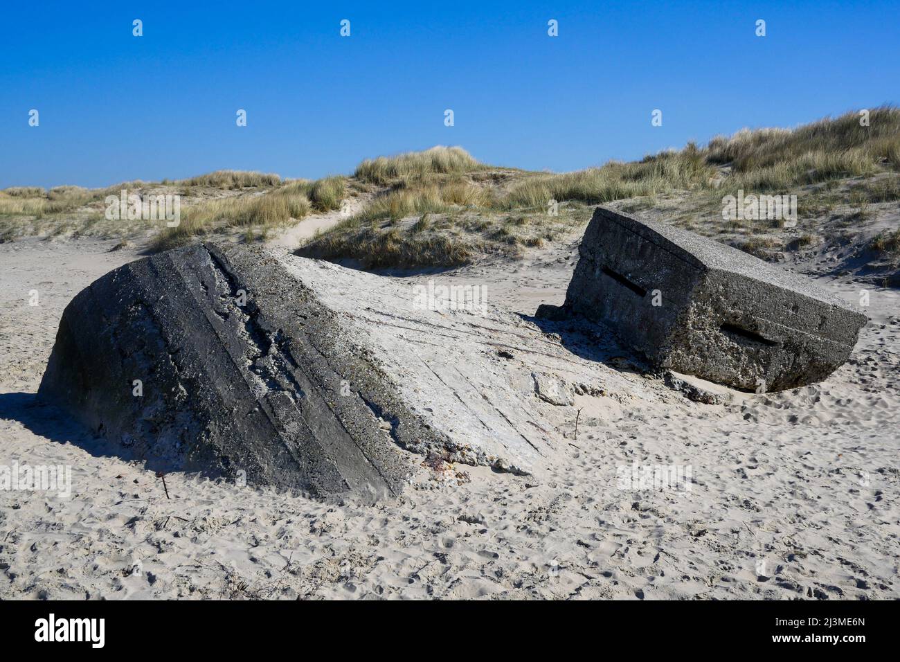 German WWII blockhaus, remains of the Atlantic Wall, Bray-Dunes, Nord ...
