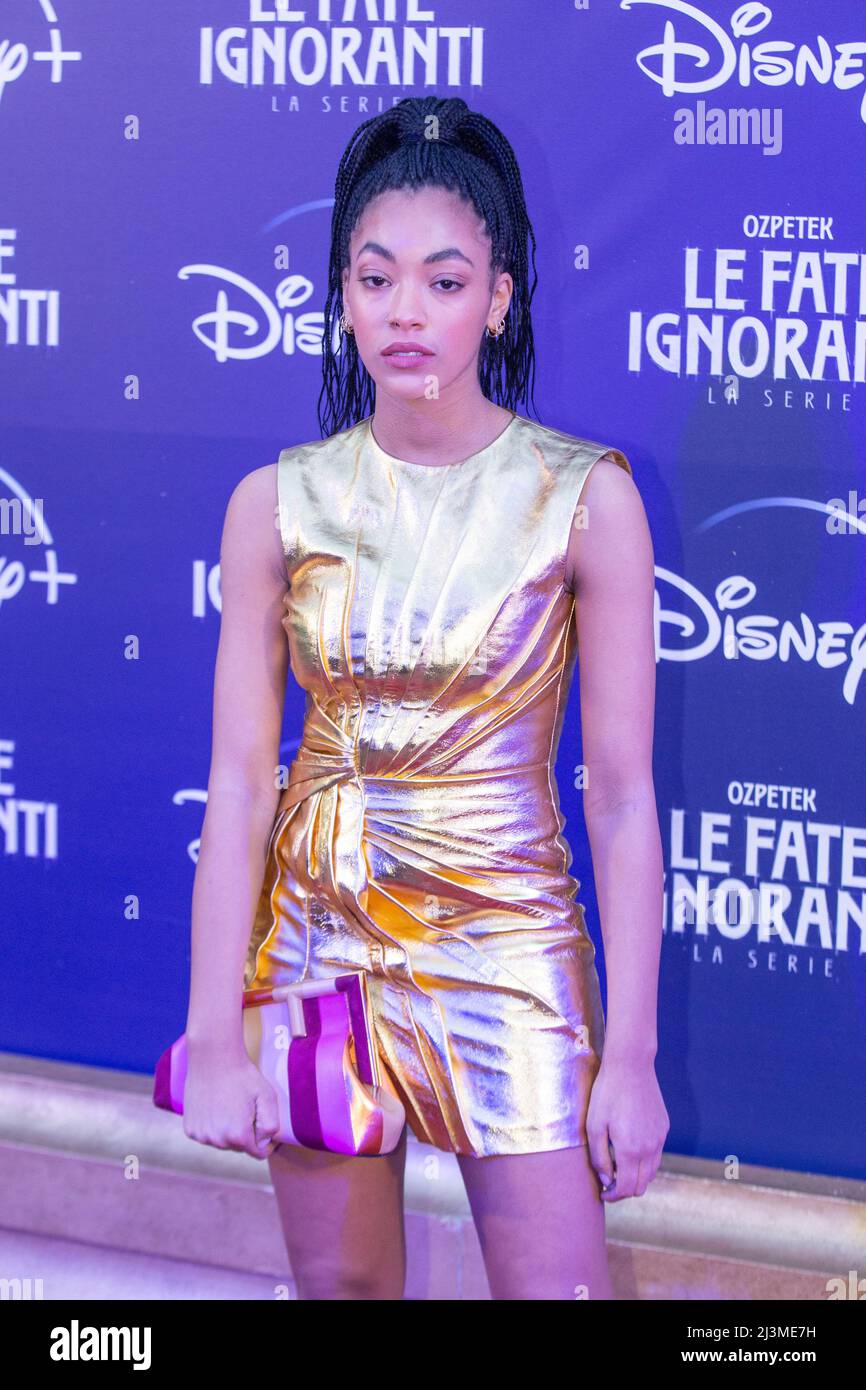 Coco Rebecca Edogamhe attends the premiere of TV series "Le Fate ...