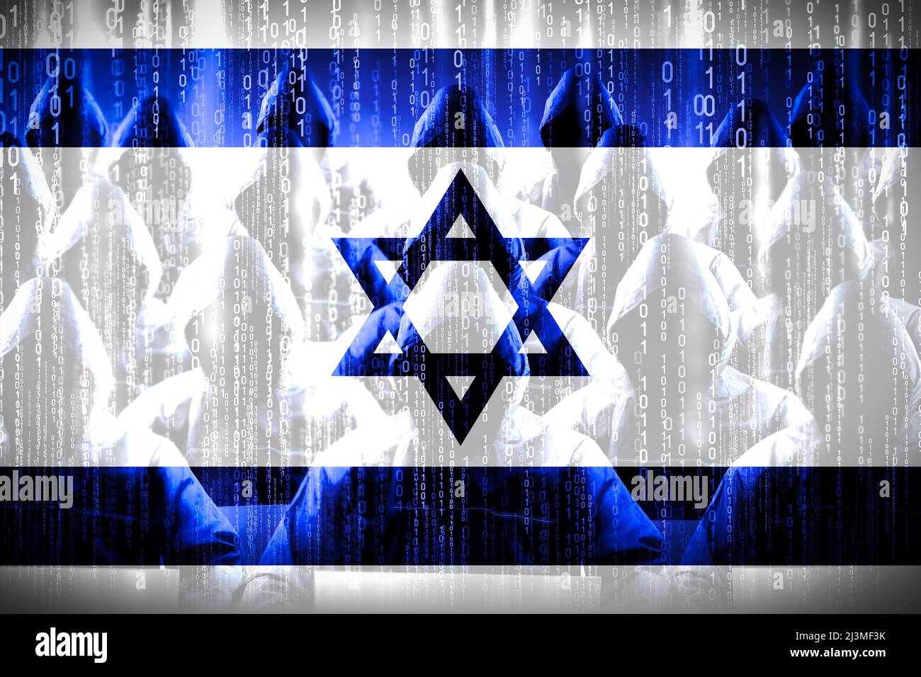Anonymous Hooded Hackers Flag Of Israel Binary Code Cyber Attack