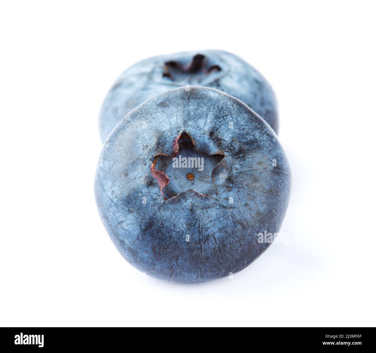 Two ripe blueberries isolated on white background Stock Photo - Alamy