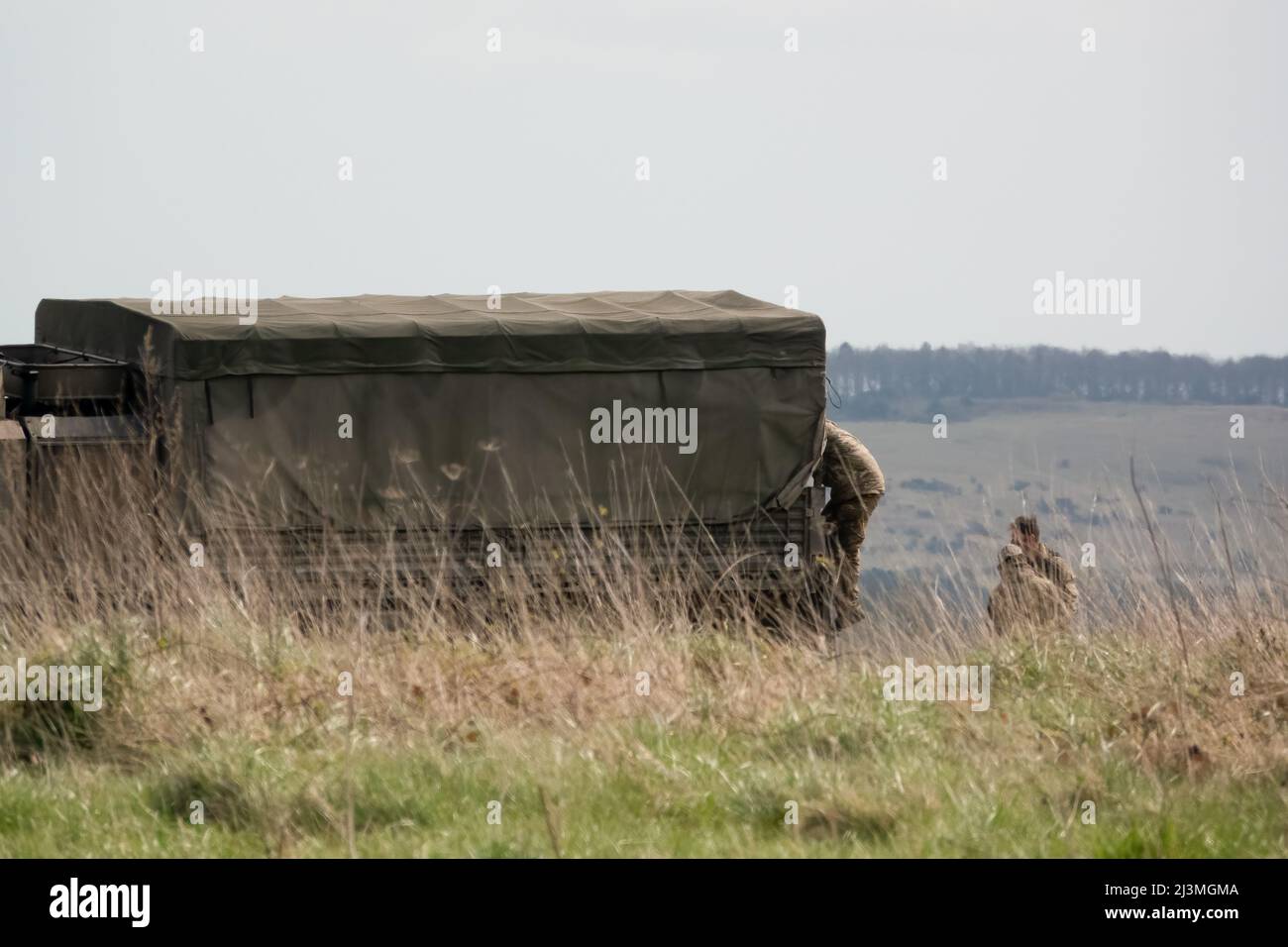 British army MAN SV 4x4 logistics lorry in action on a military ...