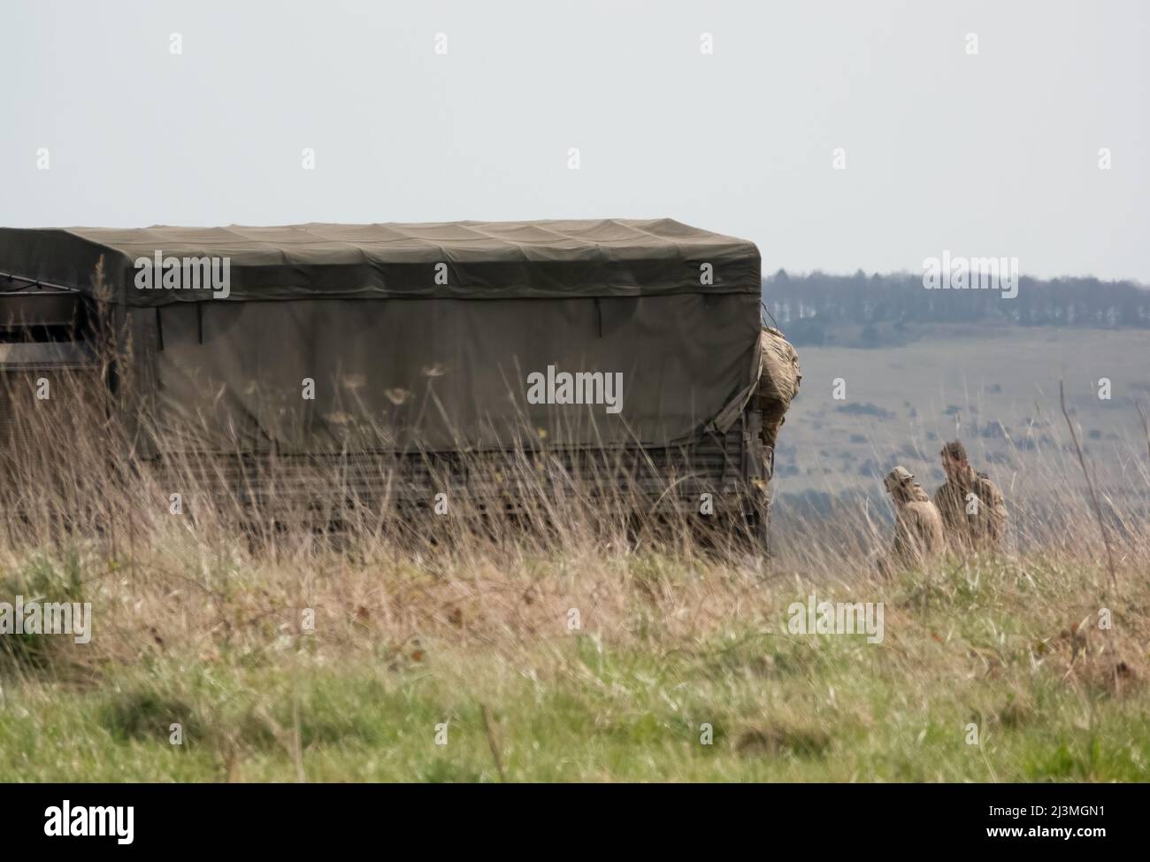 British army MAN SV 4x4 logistics lorry in action on a military ...