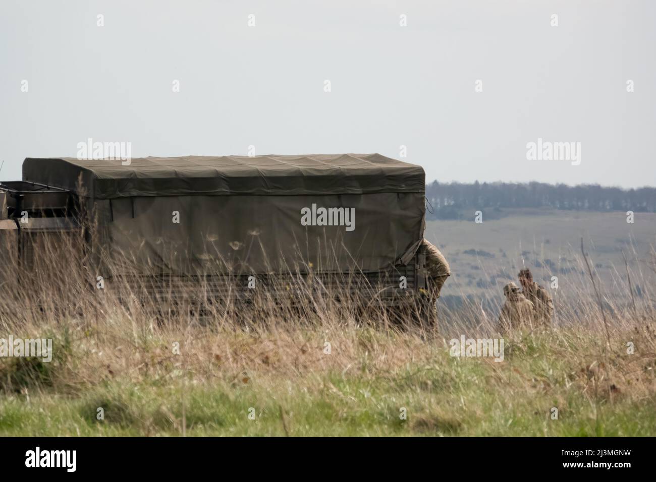 British army MAN SV 4x4 logistics lorry in action on a military ...