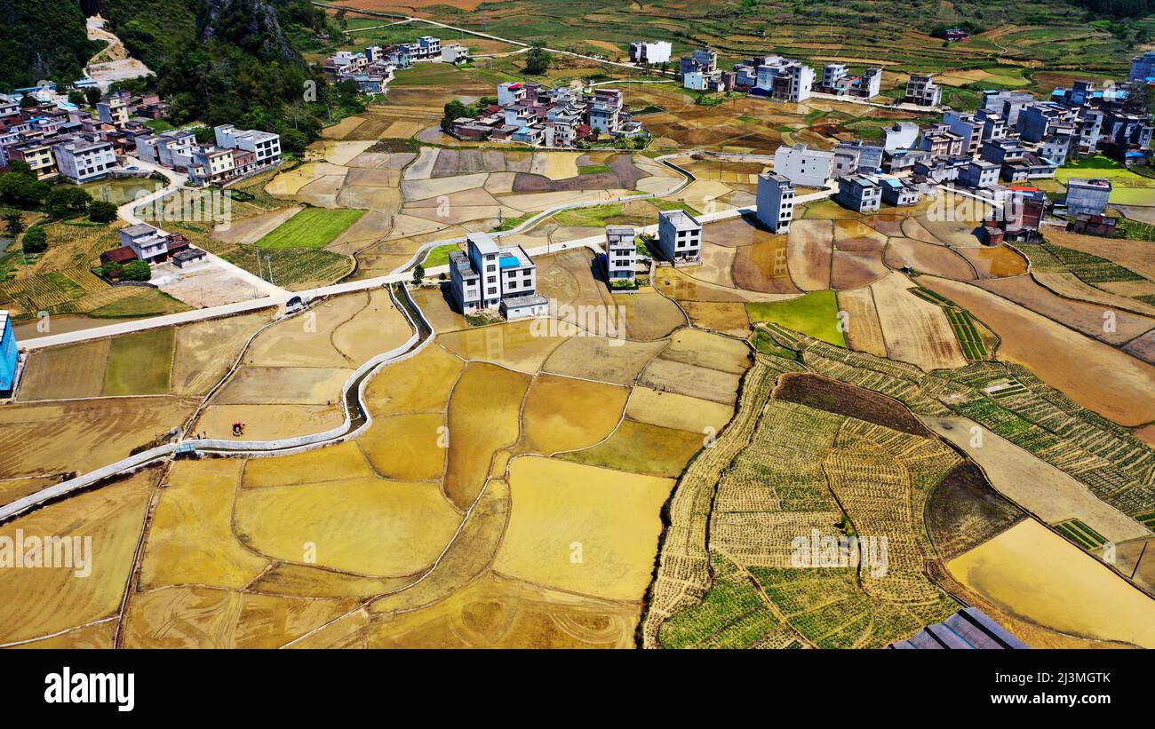 Dahua, China. 8th Apr, 2022. Aerial photo taken on April 8, 2022 shows ...