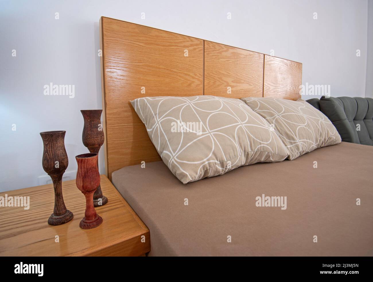 Interior design decor showing modern bedroom area in open plan luxury ...