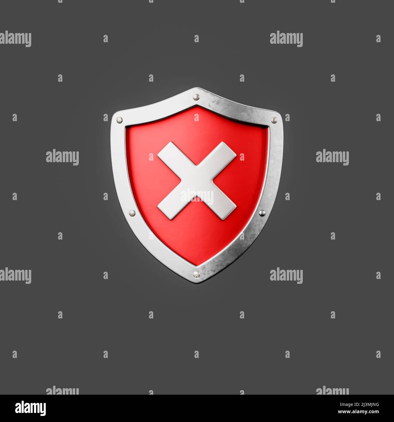 Metallic Shield Shape with Cross on Gray Background Stock Photo - Alamy