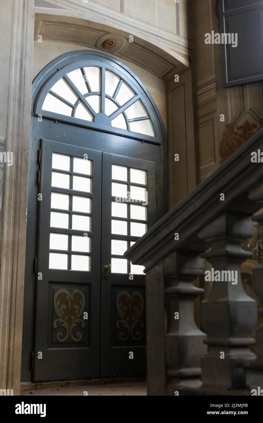 an old vintage wooden window in old house cottage villa european ...