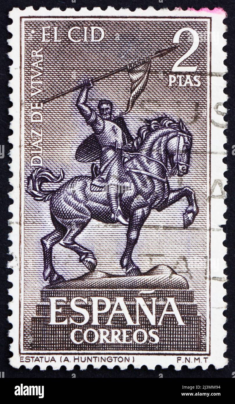 SPAIN - CIRCA 1962: a stamp printed in the Spain shows Equestrian ...