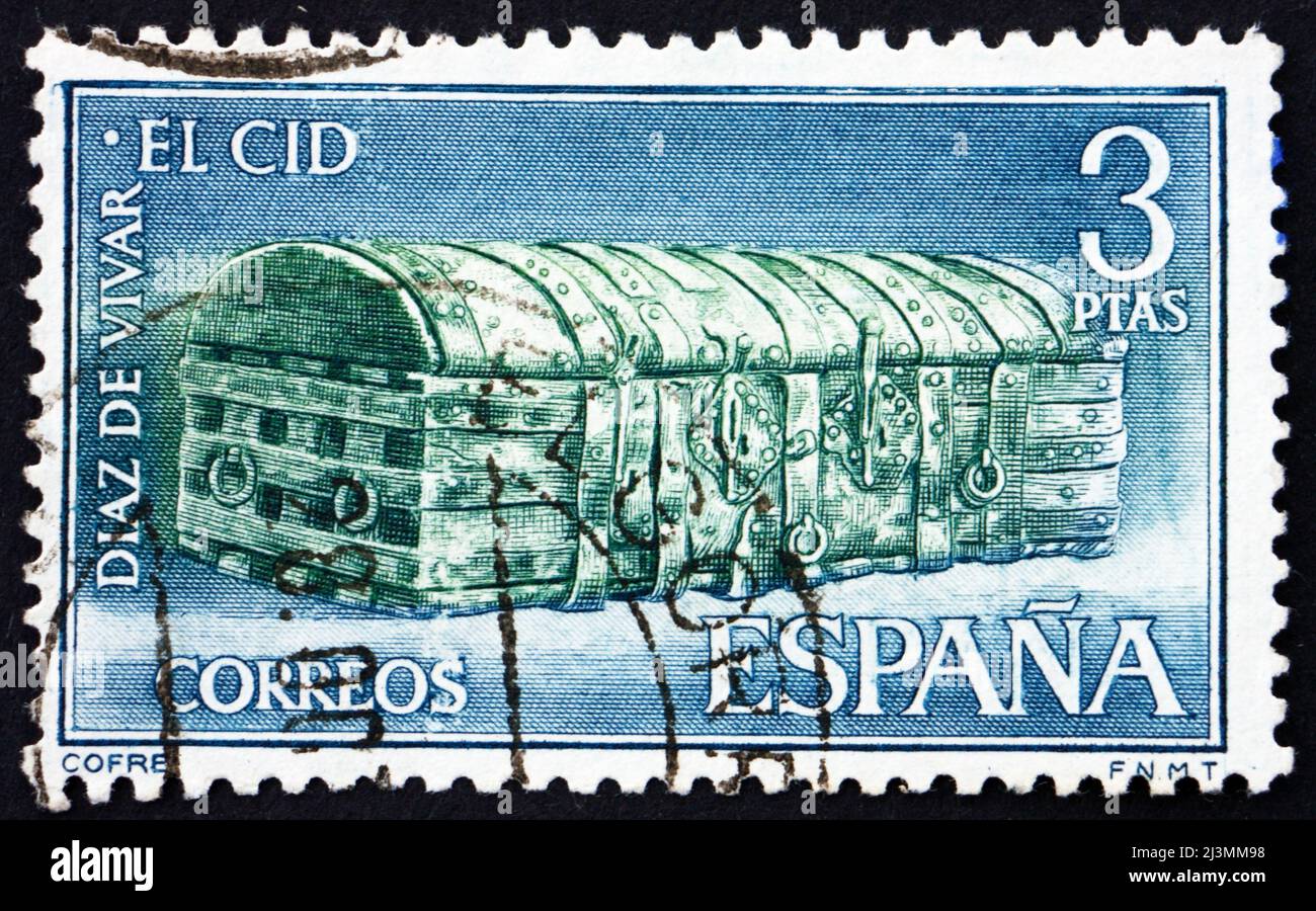 SPAIN - CIRCA 1962: a stamp printed in the Spain shows El Cid’s ...