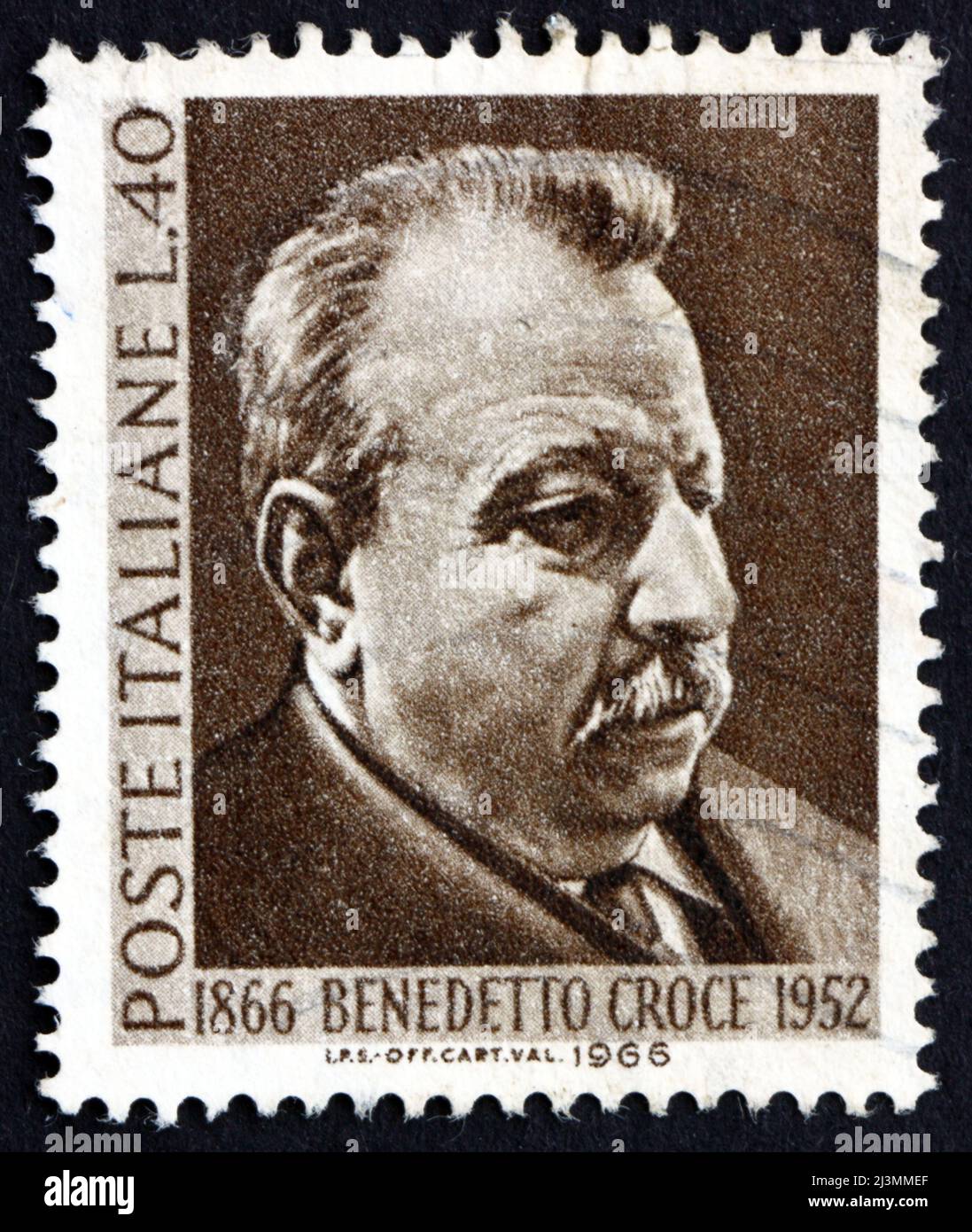 ITALY - CIRCA 1966: a stamp printed in the Italy shows Benedetto Croce ...