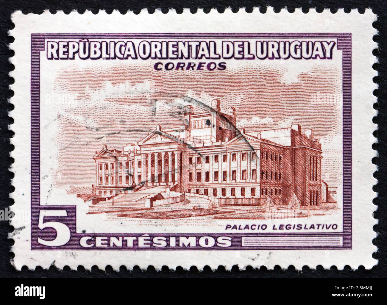 URUGUAY - CIRCA 1954: a stamp printed in the Uruguay shows Legislature ...