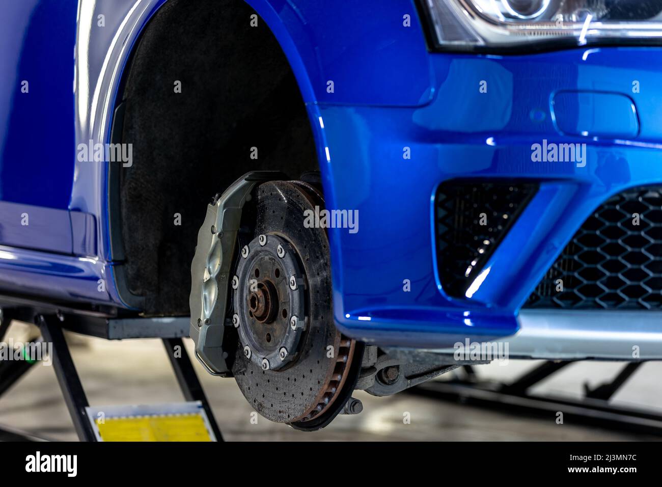 Automobile brake disc without a wheels, car service concept Stock Photo ...