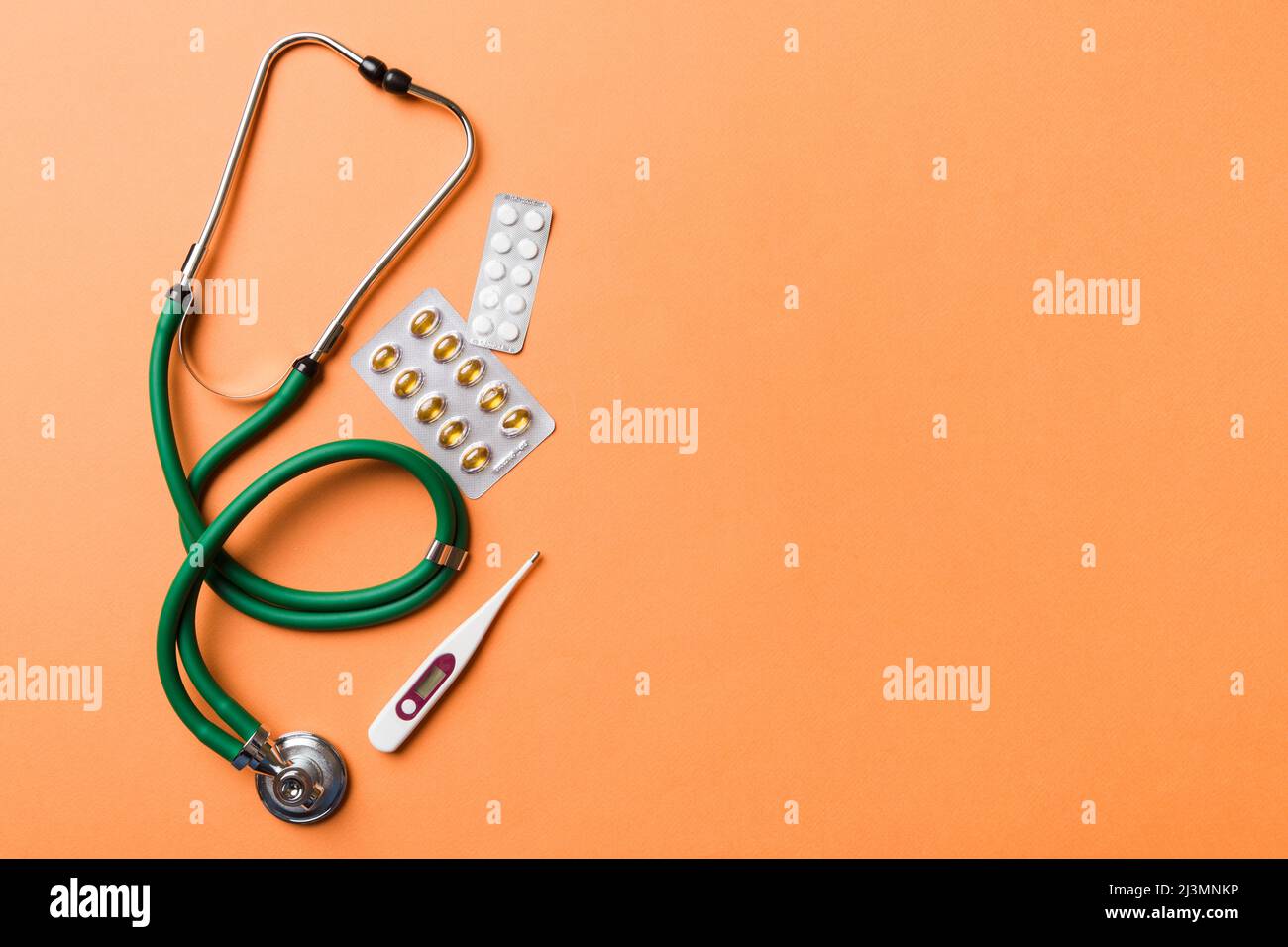 Medical background. Many different various medicine tablets or pills on ...